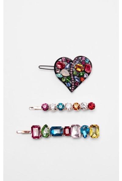 Lilya Accessory Zara Model Renkli Parlak Taşlı Toka Seti Lilya Accessory Zara Model Renkli Parlak Taşlı Toka Seti