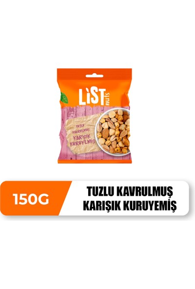 List Nuts Kavrulmuş Karışık Kuruyemiş 150 gr List Nuts Kavrulmuş Karışık Kuruyemiş 150 gr