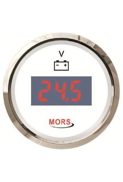 Mors Dijital Voltmetre 12-24V Beyaz