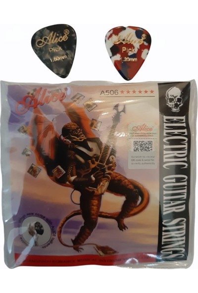 Alice A-506SL Elektro Gitar Teli - Light + 2 Adet Alice Pena