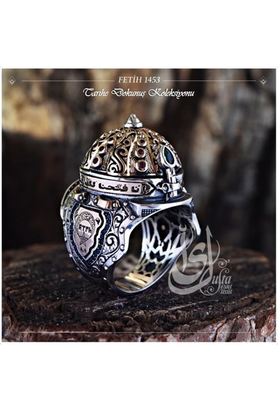 Osmanlı Gümüş Islam Usta Tasarımı Fetih 1453 Gümüş Erkek Yüzük Osmanlı Gümüş Islam Usta Tasarımı Fetih 1453 Gümüş Erkek Yüzük