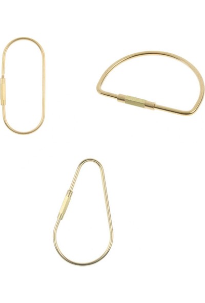 F Fityle 3x O + D + A Şekil Dayanıklı Pirinç Vida Kilidi Klip Anahtarlık Yüzük Basit Araba Anahtarlıklar (Yurt Dışından)