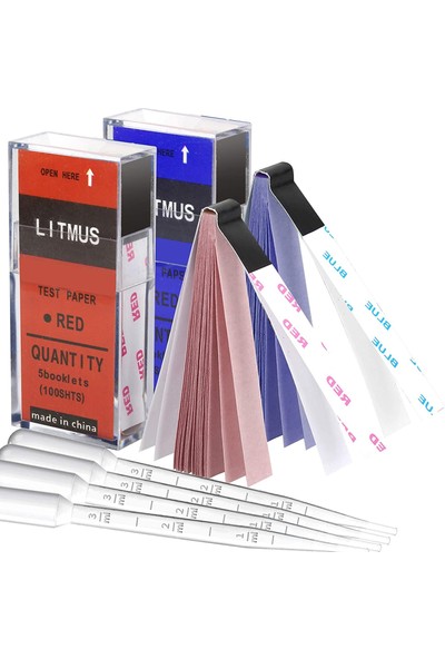 Okul Store Turnusol Kağıdı Seti (Kırmızı 100 + Mavi 100 + 4 Pipet)