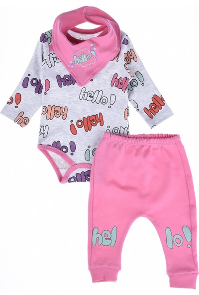 Necix's Hello Fularlı Badili Takım Kız Mevsimlik-Pembe