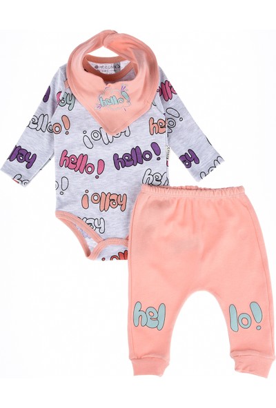 Necix's Hello Fularlı Badili Takım Kız Mevsimlik-Somon Necix's Hello Fularlı Badili Takım Kız Mevsimlik-Somon