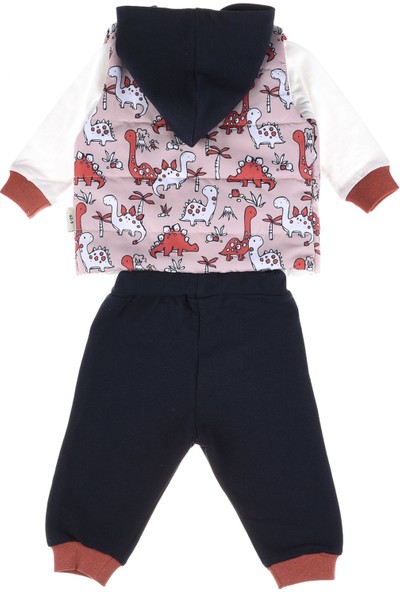 Necix's Dinazor Yelekli Üçlü Takım-Kiremit