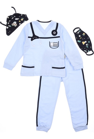 Necix's Erkek Çocuk Doktor Kostümü 4 Parça Takım-Mavi Necix's Erkek Çocuk Doktor Kostümü 4 Parça Takım-Mavi