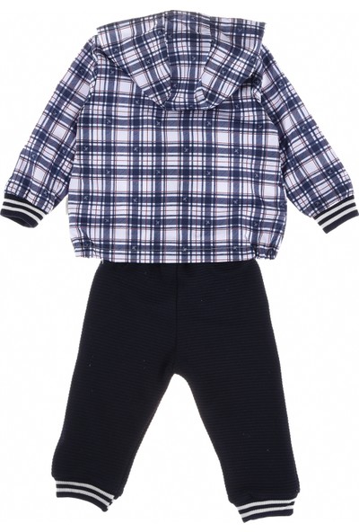 Necix's Necixs Ekoseli Yağmurluklu 3'lü Takım Erkek Mevsimlik-Lacivert