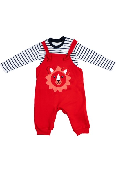 Necix's Aslan Baskılı Salopet Tulum-Kırmızı