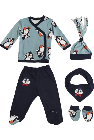 Necix's Serpme Penguen Figürlü Beşli Set Mevsimlik-Mavi Necix's Serpme Penguen Figürlü Beşli Set Mevsimlik-Mavi