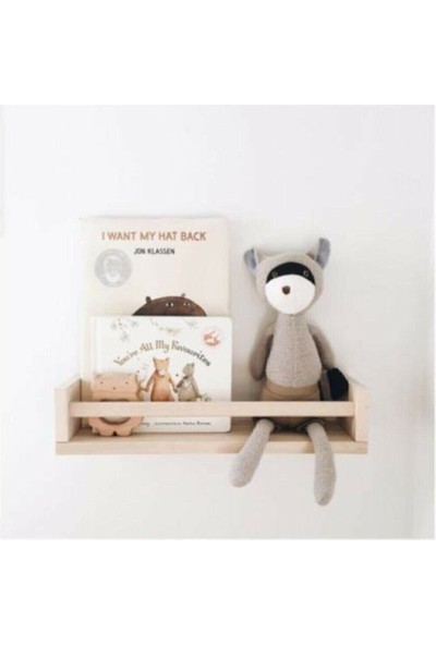 Hmg Montessori Tekli Ahşap Duvar Rafı Kitaplık 40 cm