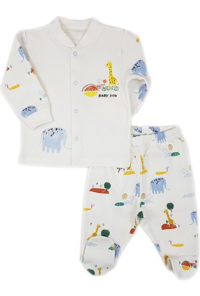 Luggi Baby Organik Erkek Zürafa Ekru Uzun Kollu Patikli Pijama Takımı LGO-7085 Luggi Baby Organik Erkek Zürafa Ekru Uzun Kollu Patikli Pijama Takımı LGO-7085
