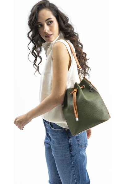 United Colors Of Benetton Benetton Kadın Çapraz Çanta Haki-Camel BNT594
