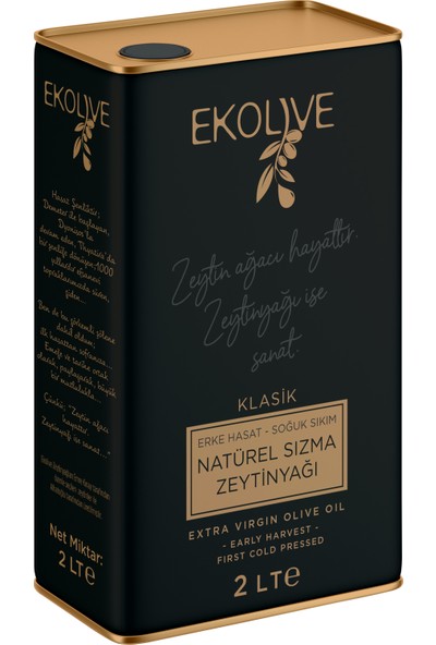 Ekolive Erken Hasat Soğuk Sıkım Natürel Sızma Zeytinyağı 2lt Teneke Ekolive Erken Hasat Soğuk Sıkım Natürel Sızma Zeytinyağı 2lt Teneke