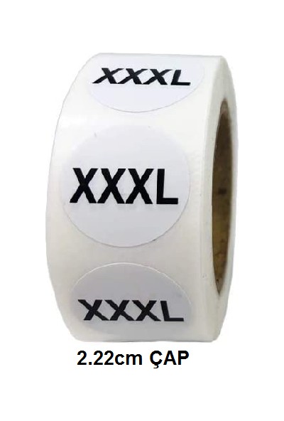 Damla Kodlama Xxxl Yapışkanlı Beden Etiketi 5 RULO(2500 Ad) 2.22CM Çap Xl Damla Kodlama Xxxl Yapışkanlı Beden Etiketi 5 RULO(2500 Ad) 2.22CM Çap Xl