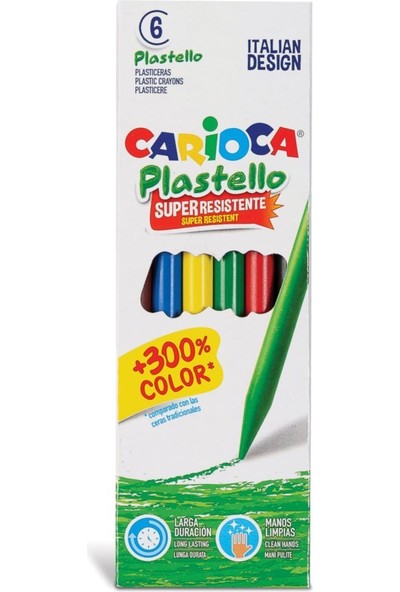 Carioca 42879 Elleri Kirletmeyen Yıkanabilir Pastel Boya Kalemi 6'lı