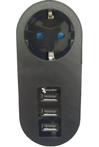 Fulltech Fultech Ftr-07 Akım Korumalı 2,1A 3 USB Li Çocuk Korumalı Fiş Priz Siyah Fulltech Fultech Ftr-07 Akım Korumalı 2,1A 3 USB Li Çocuk Korumalı Fiş Priz Siyah