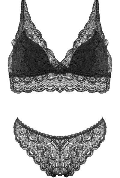 Ifondi Desteksiz Bralet Sütyen Takım Siyah
