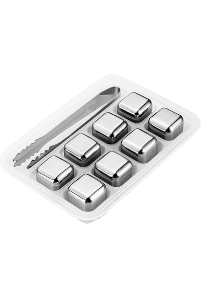 F Fityle 8x Paslanmaz Çelik Buz Küpleri Tekrarlanabilir Buz Küpleri Içecek Için Taşlar (Yurt Dışından)