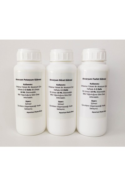 Aquarium Plants Akvaryum Potasyum+Nıtrat+Fosfat Gübreleri 3X600ML Aquarium Plants Akvaryum Potasyum+Nıtrat+Fosfat Gübreleri 3X600ML