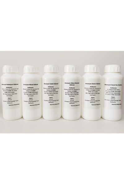 Aquarium Plants Akvaryum Potasyum+Nıtrat+Fosfat+Demir+Mikro Element+Excel Gübreleri 6X600ML+10 Adet Kapsül Gübre Aquarium Plants Akvaryum Potasyum+Nıtrat+Fosfat+Demir+Mikro Element+Excel Gübreleri 6X600ML+10 Adet Kapsül Gübre