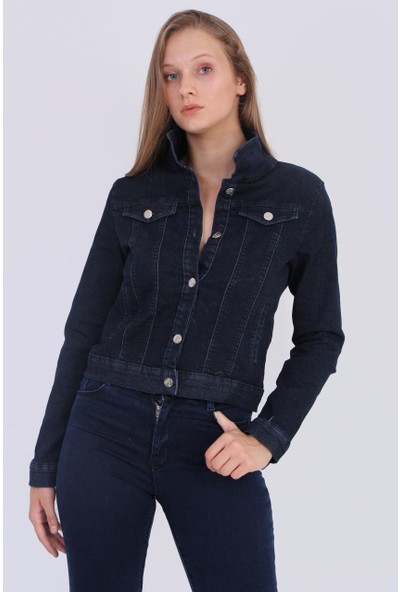 Bkmc Kısa Kot Ceket Lacivert