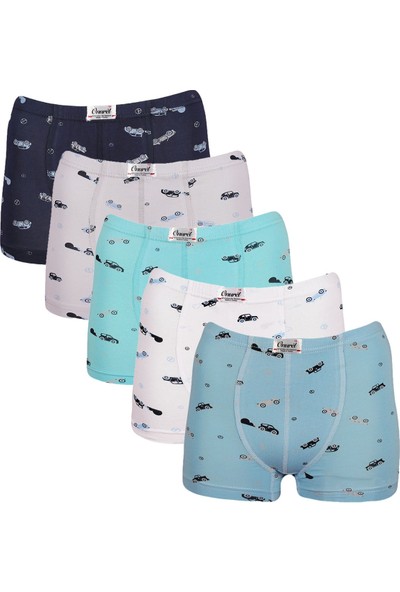 Onurel 5'li Araba Desenli Erkek Çocuk Boxer