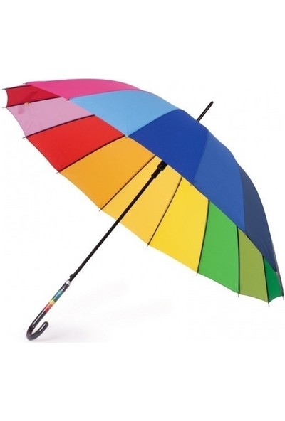 Leva House Baston Renkli Şemsiye Gökkuşağı