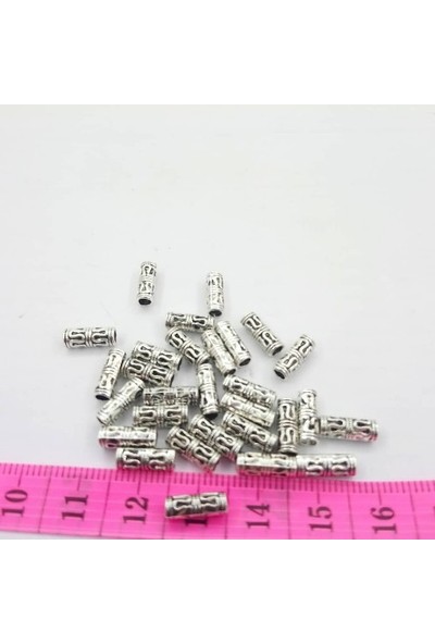 Metal Tesbih Püskül Asansör Aparatı 100 Adet Gümüş Renk