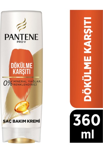 Pantene Pro-V Saç Dökülmelerine Karşı Etkili Saç Bakım Kremi, Kırılgan Saç Için 360ml Pantene Pro-V Saç Dökülmelerine Karşı Etkili Saç Bakım Kremi, Kırılgan Saç Için 360ml
