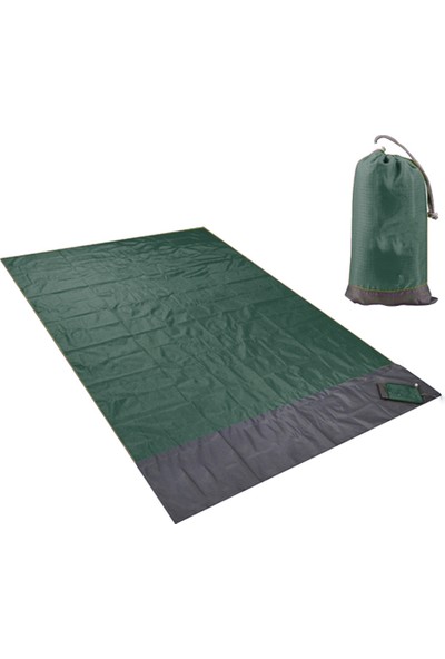 F Fityle Plaj Battaniye Su Geçirmez Cep Piknik Levha Mat Hızlı Kurutma Halı Koyu Yeşil (Yurt Dışından)