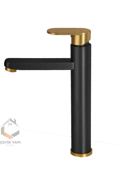 Rudi Gold Siyah Çanak Lavabo Bataryası - 604GB Rudi Gold Siyah Çanak Lavabo Bataryası - 604GB