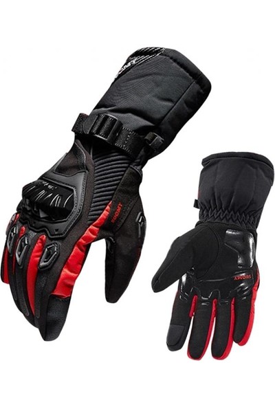 Homyl Motosiklet Eldiven Bisiklet Eldiven Kış Sıcak Eldiven Dokunmatik Ekran - Red L (Yurt Dışından)