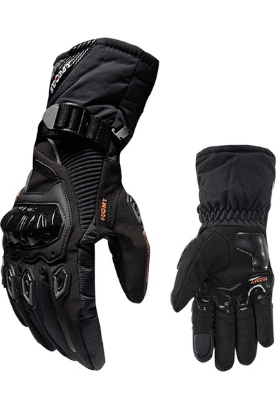 Homyl Motosiklet Eldiven Bisiklet Eldiven Kış Sıcak Eldiven Dokunmatik Ekran - Siyah Xxl