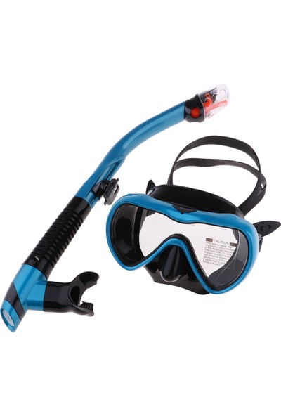 F Fityle Anti Sis Dalış Maskesi Şnorkel Seti Yüzme Gözlük Scuba Şnorkel Mavi (Yurt Dışından)