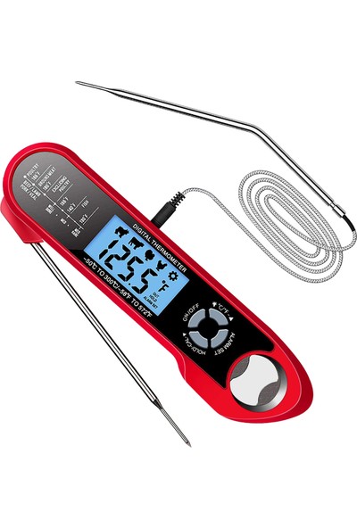 F Fityle Çift Problar Et Gıda Termometre Yemek Anında Okuma Dijital Termometre (Yurt Dışından)