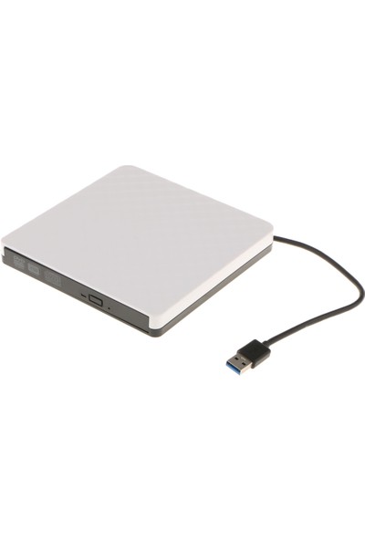 F Fityle Usb3.0 Harici DVD / CD / VCD Sürücü Burner Taşınabilir Yazar Masaüstü Pc Için # 1 Beyaz (Yurt Dışından)