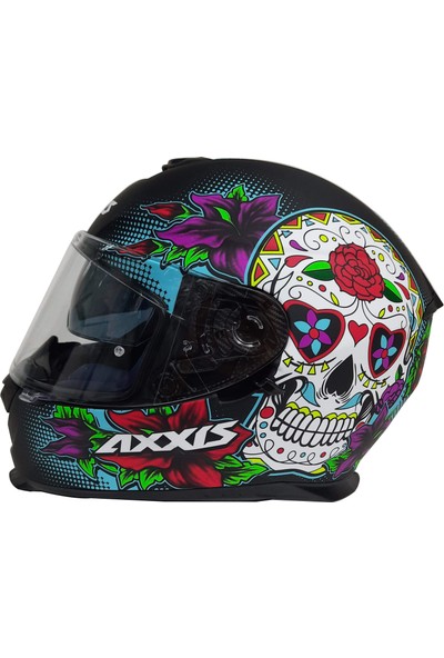 Axxis Eagle Sv Mexican Skull A1 Mat Siyah Mavi