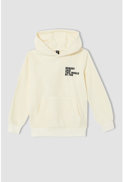 DeFacto Erkek Çocuk Regular Fit Slogan Desenli Kapüşonlu Kanguru Cepli Polar Isı Yalıtımlı Warmtech Sweatshirt U8770A621WN DeFacto Erkek Çocuk Regular Fit Slogan Desenli Kapüşonlu Kanguru Cepli Polar Isı Yalıtımlı Warmtech Sweatshirt U8770A621WN