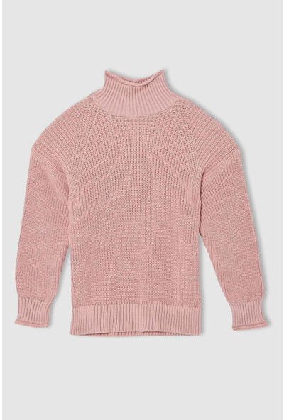 DeFacto Kız Çocuk Regular Fit Balıkçı Yaka Triko Kazak V7089A621Wn DeFacto Kız Çocuk Regular Fit Balıkçı Yaka Triko Kazak V7089A621Wn