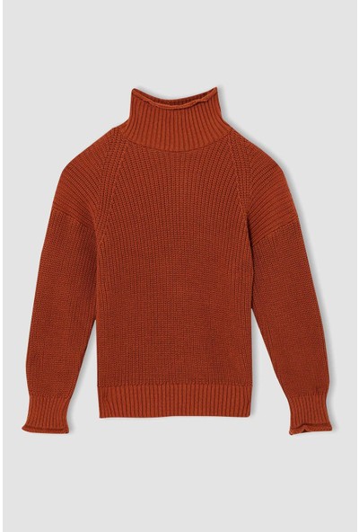 DeFacto Kız Çocuk Regular Fit Balıkçı Yaka Triko Kazak V7089A621Wn DeFacto Kız Çocuk Regular Fit Balıkçı Yaka Triko Kazak V7089A621Wn