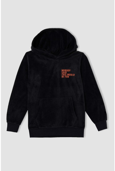 DeFacto Erkek Çocuk Regular Fit Slogan Desenli Kapüşonlu Kanguru Cepli Polar Isı Yalıtımlı Warmtech Sweatshirt U8770A621WN DeFacto Erkek Çocuk Regular Fit Slogan Desenli Kapüşonlu Kanguru Cepli Polar Isı Yalıtımlı Warmtech Sweatshirt U8770A621WN