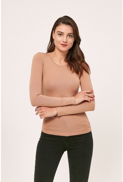 FullaModa Bisiklet Yaka Uzun Kol Body