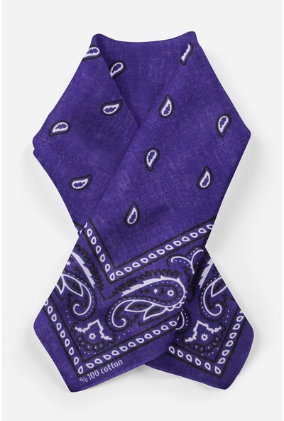 New Obsessions Şal Desenli Kare Koton Bandana Fular New Obsessions Şal Desenli Kare Koton Bandana Fular
