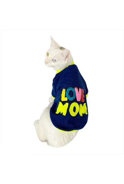 Kemique Love Mom Neon,oval Yaka Tişört Kedi Kıyafeti,elbisesi S Kemique Love Mom Neon,oval Yaka Tişört Kedi Kıyafeti,elbisesi S
