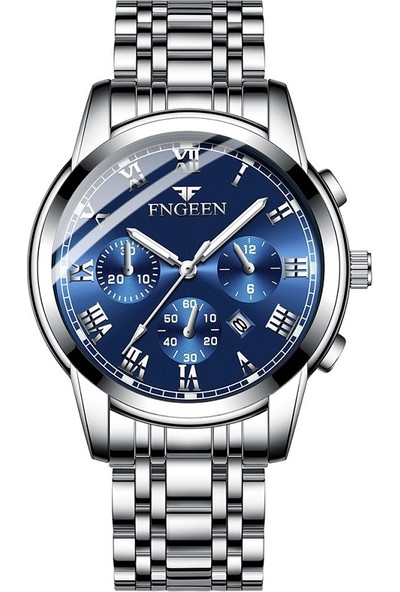 Fngeen 4006 Erkekler Otomatik Mekanik Izle Su Geçirmez Kuvars Izle (Beyaz Çelik Mavi Yüzey) (Yurt Dışından) Fngeen 4006 Erkekler Otomatik Mekanik Izle Su Geçirmez Kuvars Izle (Beyaz Çelik Mavi Yüzey) (Yurt Dışından)