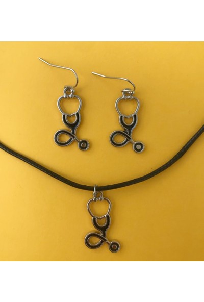 Paytak Moda Steteskopp Renkli Unisex Metal Kolye Küpe Seti PYTKKKPE00119 Paytak Moda Steteskopp Renkli Unisex Metal Kolye Küpe Seti PYTKKKPE00119