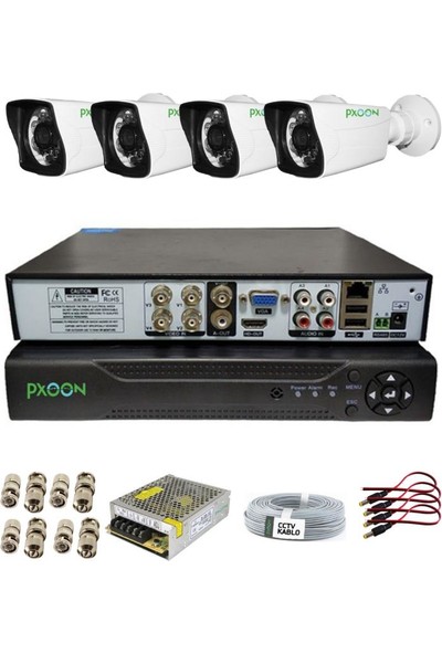 Pxoon Pro Array 4'lü 1080P Fhd Ahd Güvenlik Kamerası Seti