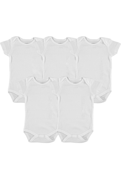 Hello Baby Hellobaby Bebek Basic Ribana Zarf Yaka 5li Kısa Kol Body - Beyaz Hello Baby Hellobaby Bebek Basic Ribana Zarf Yaka 5li Kısa Kol Body - Beyaz
