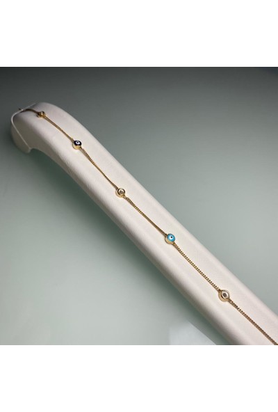 Hür Gold 14 Ayar Altın Nazar Boncuklu Bileklik